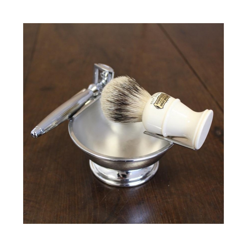 Bol de rasage Vulfix en étain avec supports - Rasage Classique